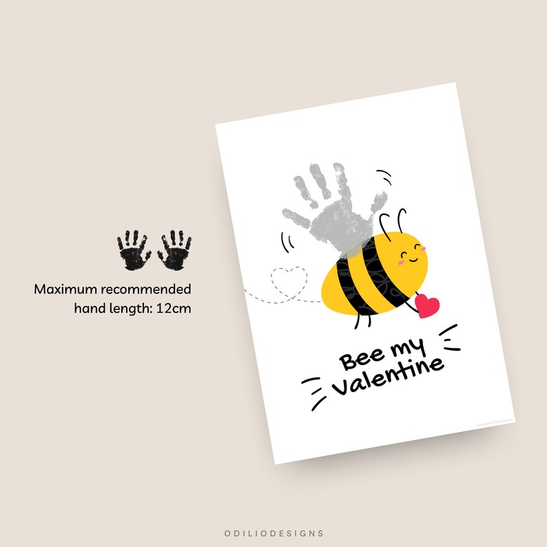Bee My Valentine Handprint Craft for Toddler Valentines Cards Printable ...