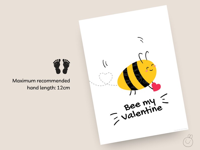 Bee My Valentine Handprint Craft for Toddler Valentines Cards - Etsy