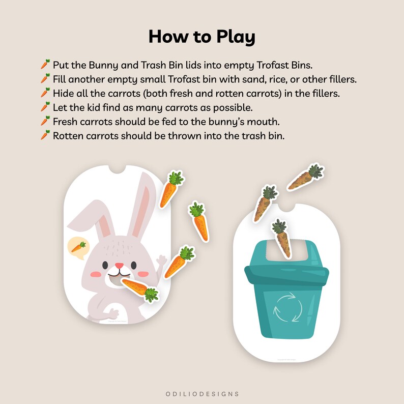 Feeding Bunny Flisat Insert Trofast Bin Lid Printable Easter Rabbit ...