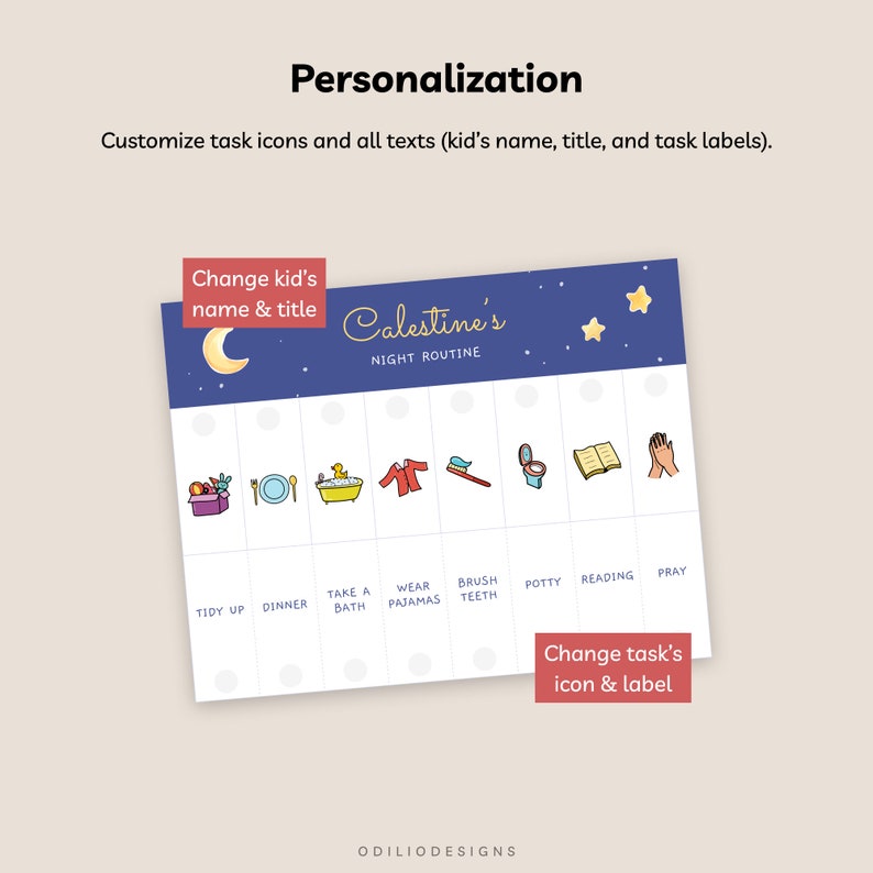 Editable Bedtime Routine Flip Chart for Toddler Bed Time Routine Chart ...