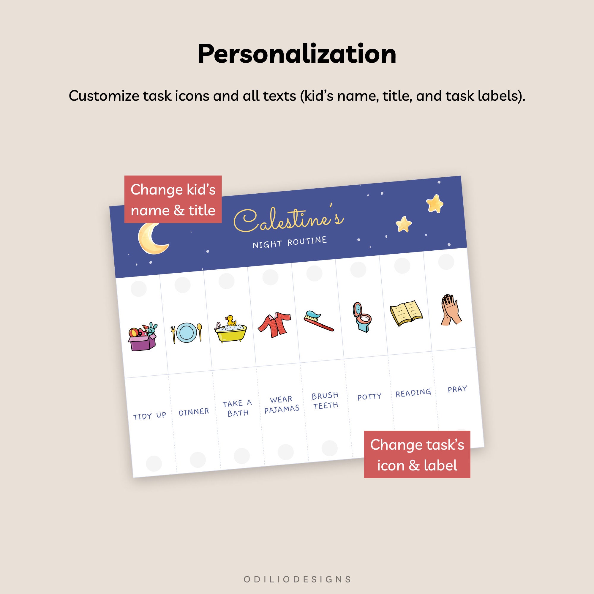 Editable Bedtime Routine Flip Chart for Toddler Bed Time - Etsy UK