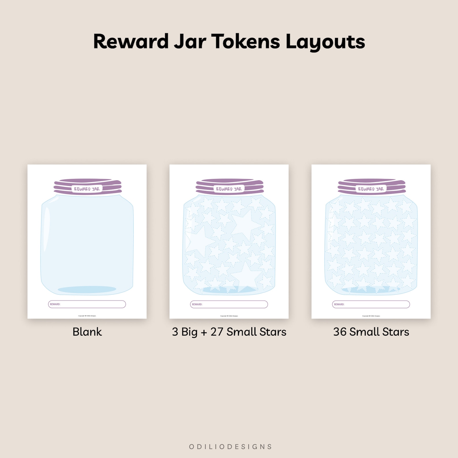 Star Reward Jar Printable Behavior Chart for Students Classroom Reward ...
