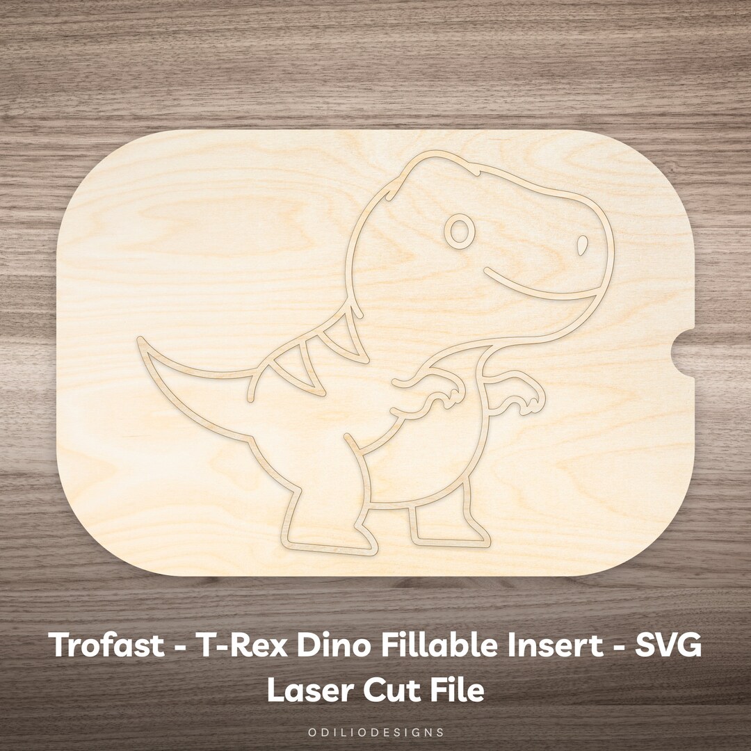 T-rex Dinosaur Puzzle Fillable Flisat Insert Trofast Lid SVG Laser Cut ...