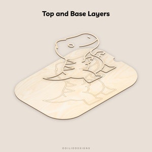 T-rex Dinosaur Puzzle Fillable Flisat Insert Trofast Lid SVG Laser Cut ...