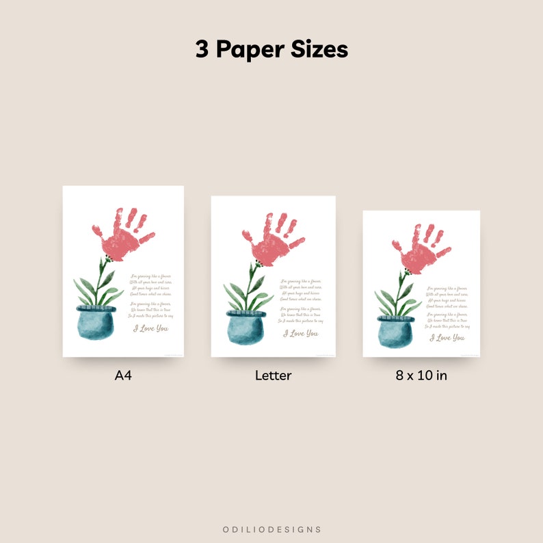 Flower Handprint Art for Mother's Day Gift for Mom Birthday Gift From ...