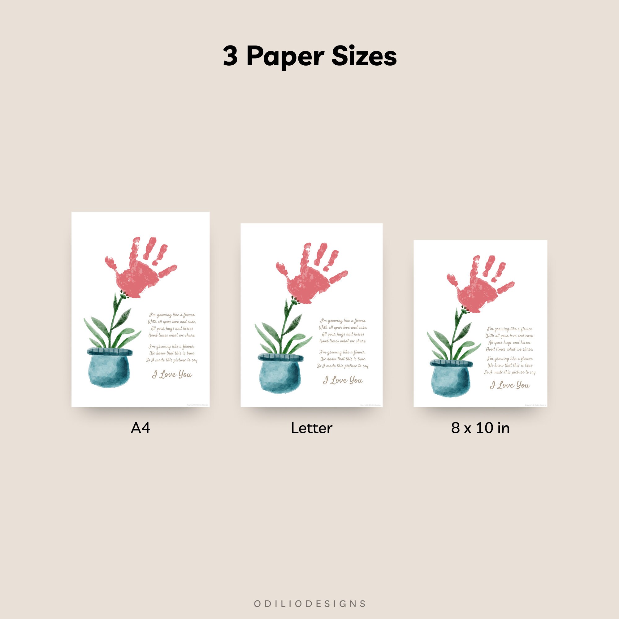 Flower Handprint Art for Mother's Day Gift for Mom Birthday Gift From ...