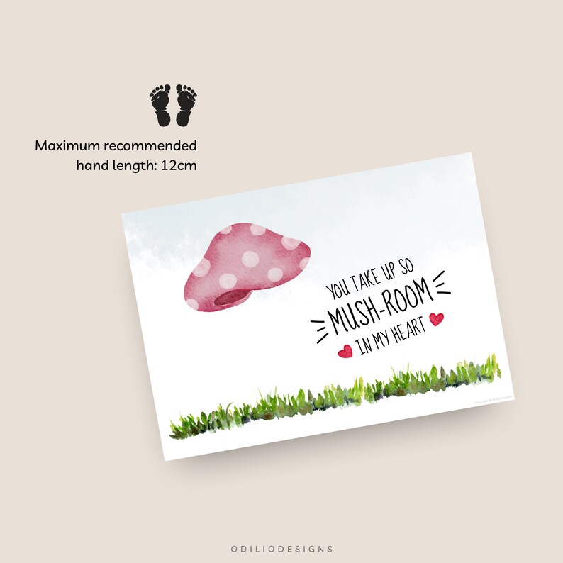 Printable Valentine's Day Footprint Art: so Mushroom in My Heart Gift ...