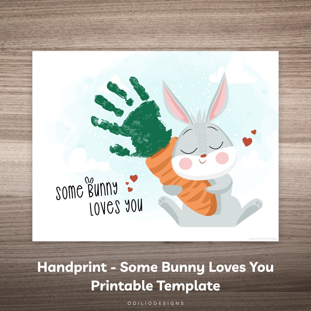 Happy Easter Handprint Art Printable Craft for Kids Hand Print Template ...