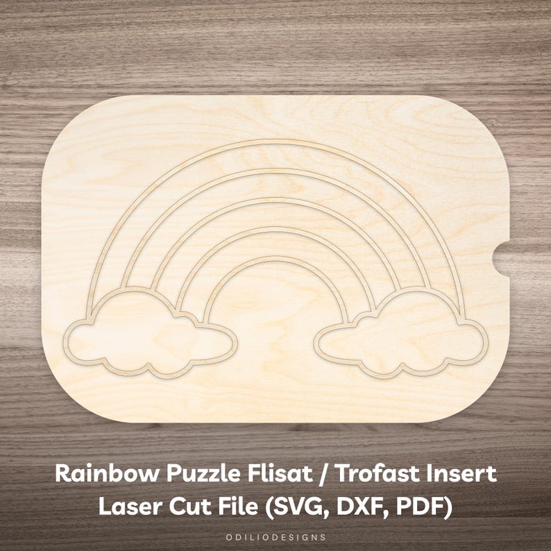 Rainbow Puzzle Flisat Insert Trofast Bin Lid - SVG DXF Template Laser ...