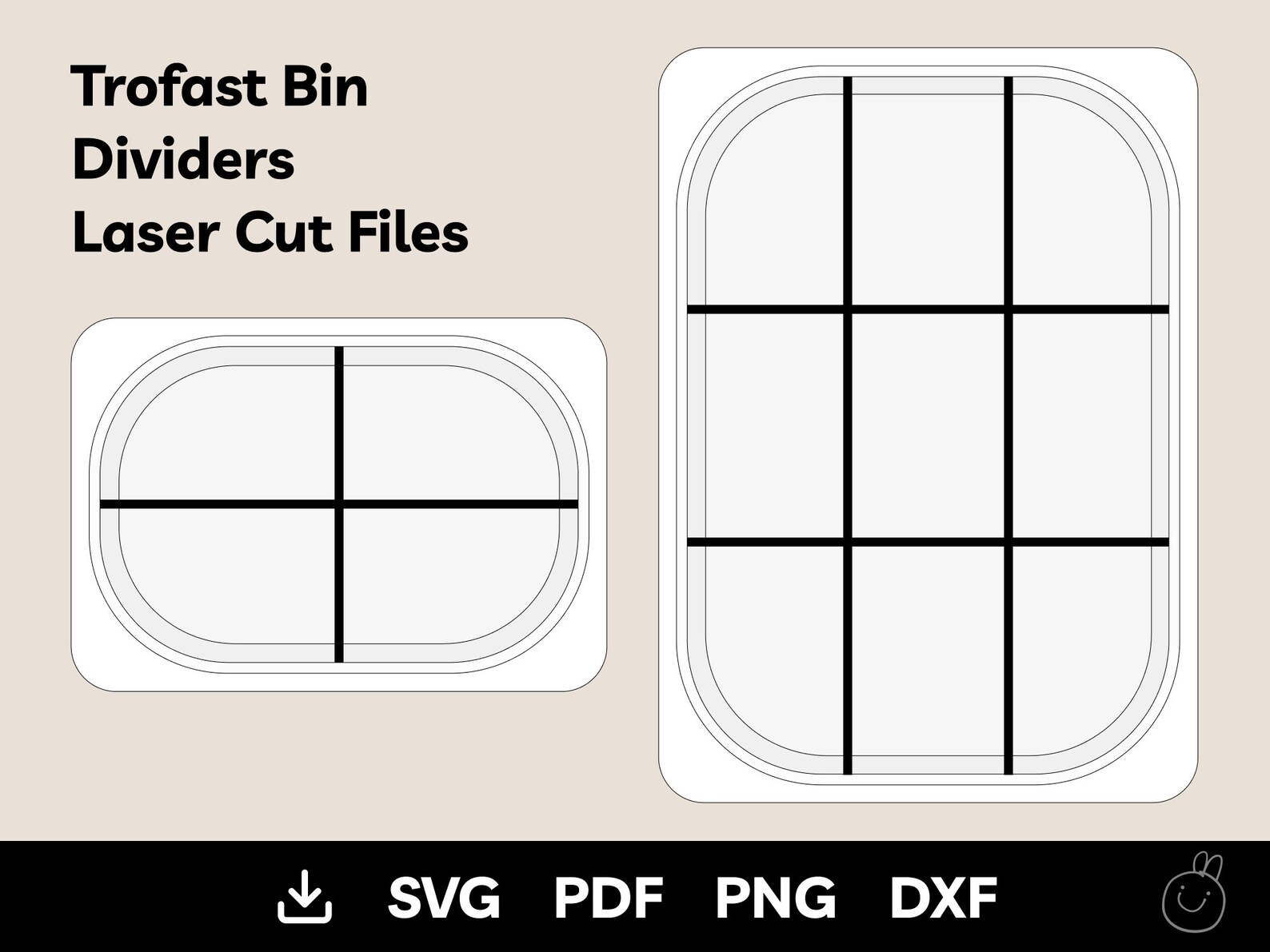 Trofast Bin Dividers SVG Template for IKEA Flisat Table Small - Etsy