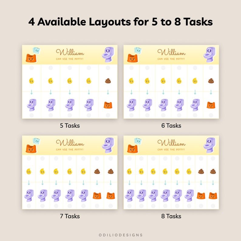 Editable Potty Training Flip Chart Printable Toilet Training Chart for ...