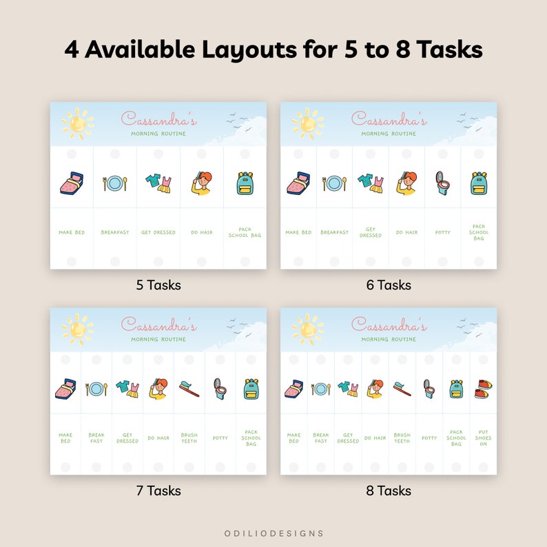 Editable Morning Routine Flip Chart for Kids Before School - Etsy Canada