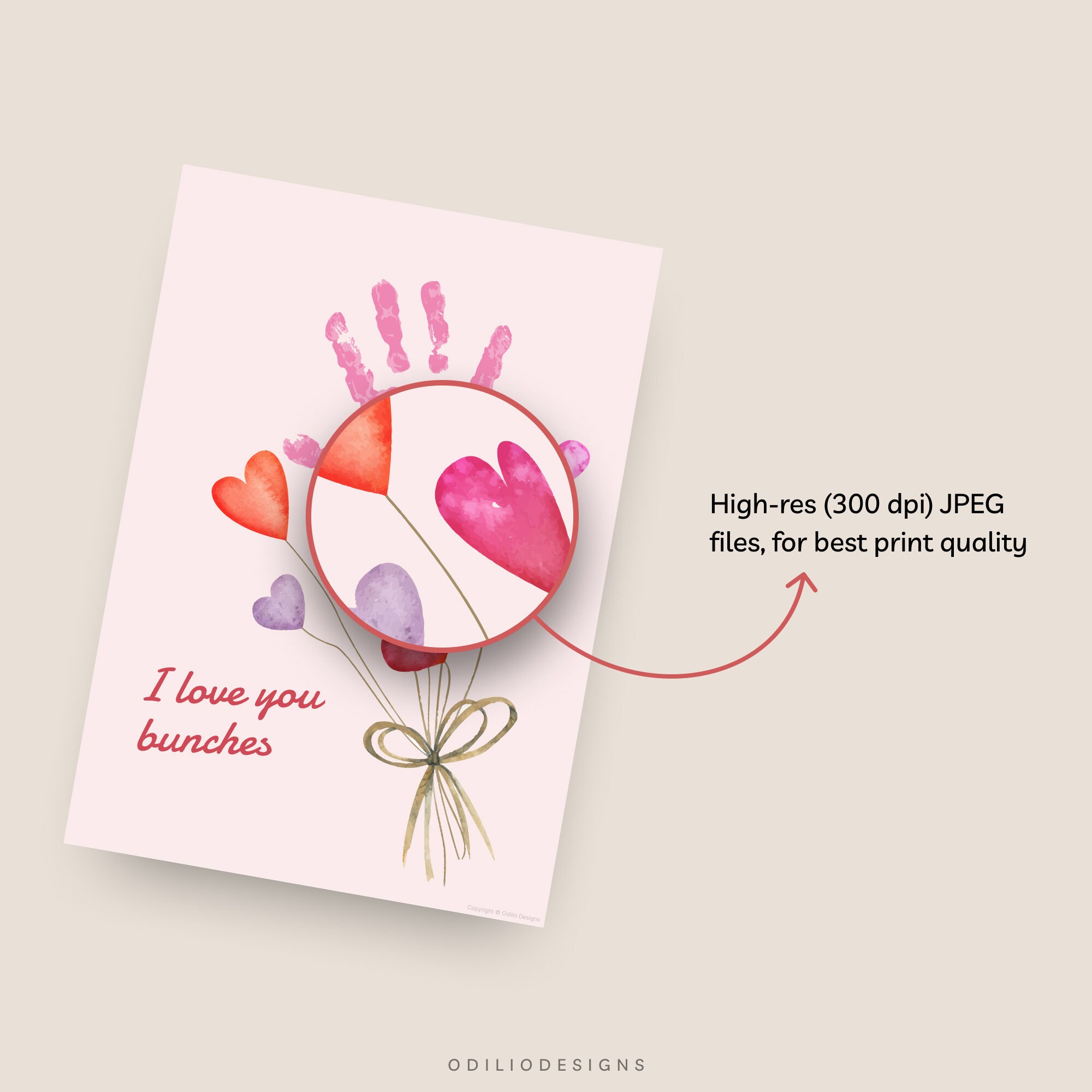 Valentine Handprint Printable for Kids Valentine's Day Card From ...