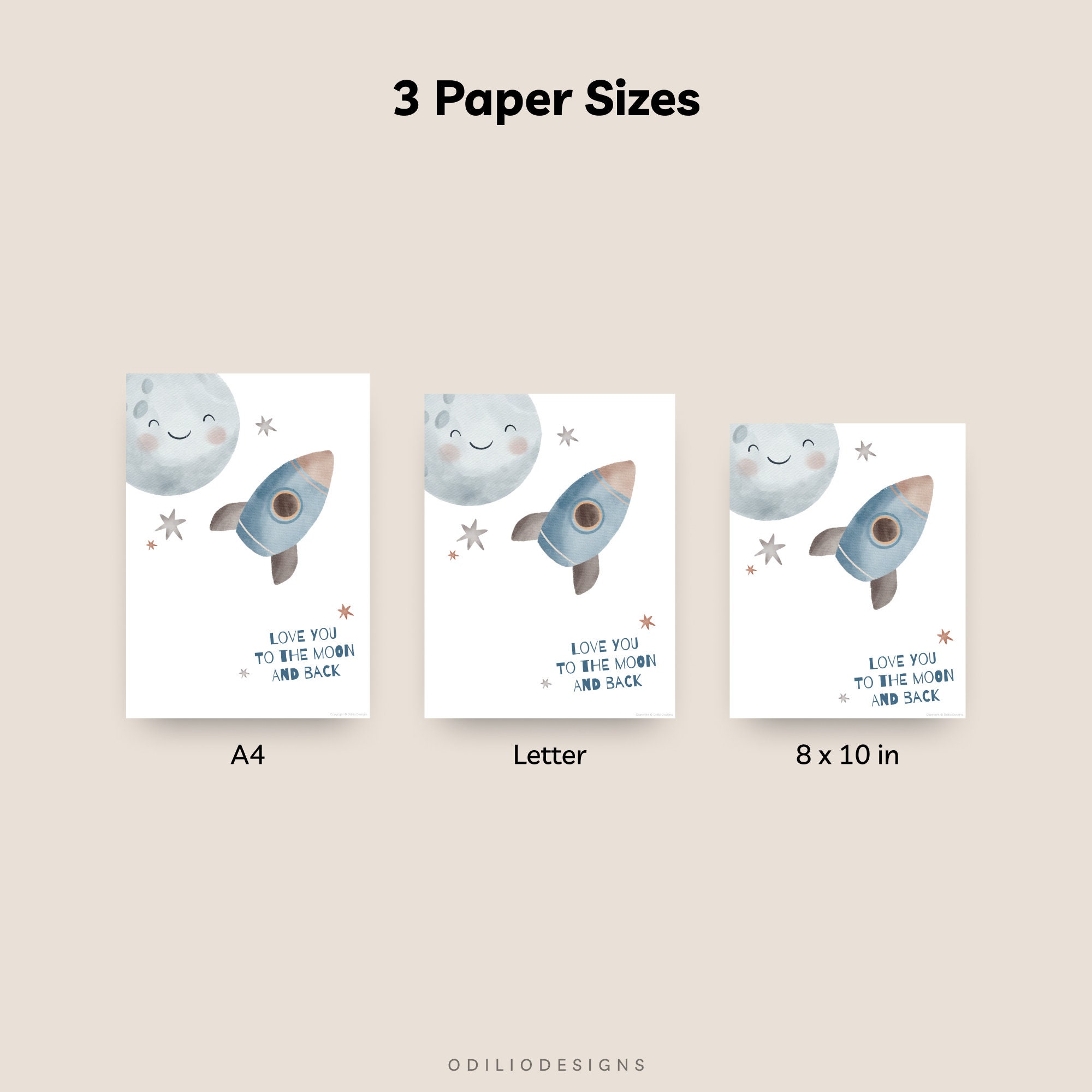 Love You to the Moon and Back Handprint Art Printable Rocket Moon Stars ...