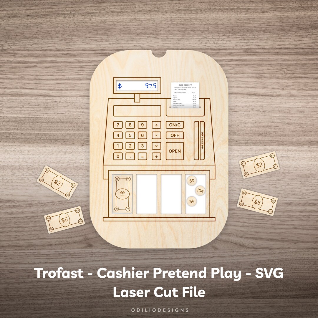Cash Register Flisat Insert SVG Trofast Bin Lid Template for Cashier ...