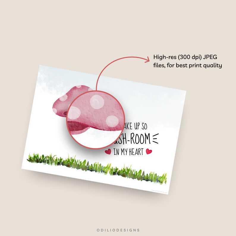 Printable Valentine's Day Footprint Art: so Mushroom in My Heart Gift ...