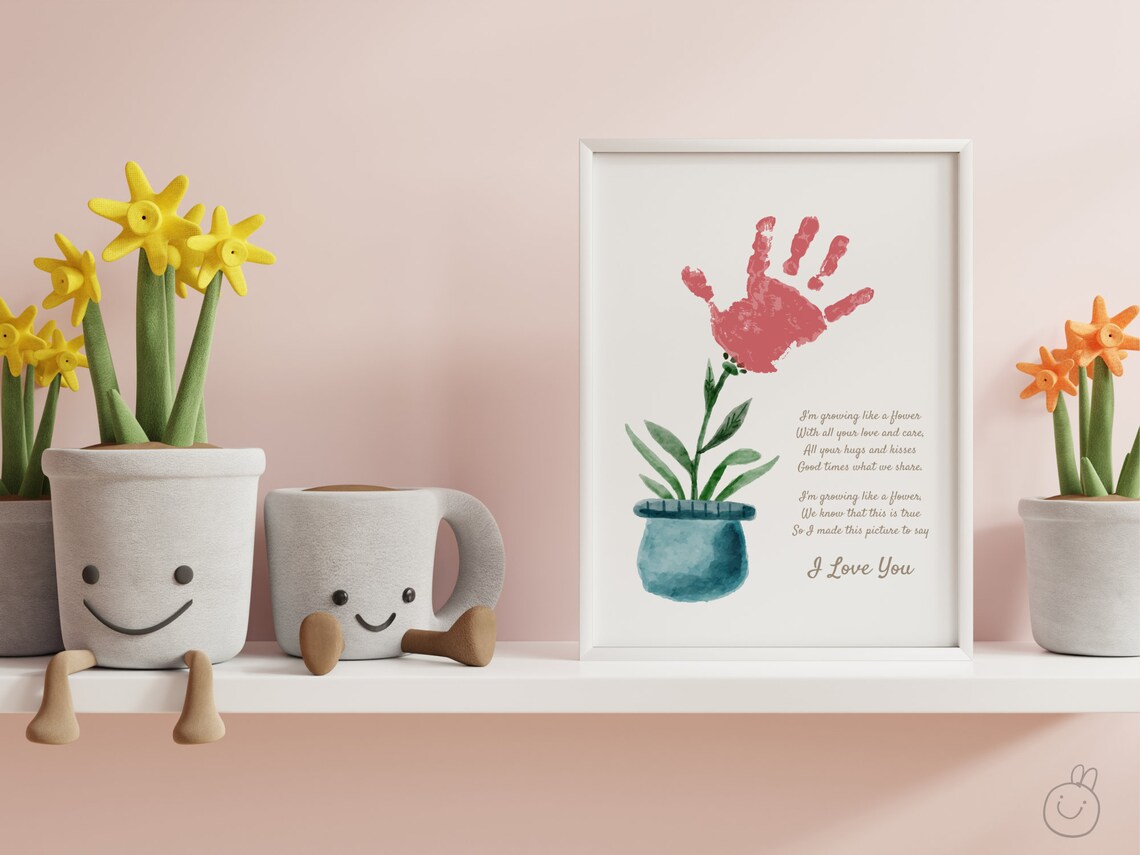Flower Handprint Art for Mother's Day Gift for Mom - Etsy