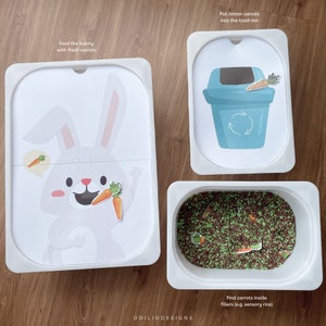 Feeding Bunny Flisat Insert Trofast Bin Lid Printable Easter Rabbit ...