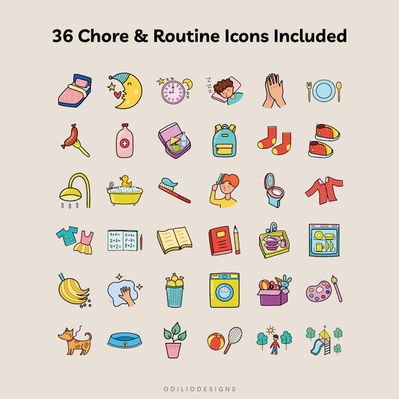 Daily Responsibilities Chart for Kids Morning Evening Routine - Etsy