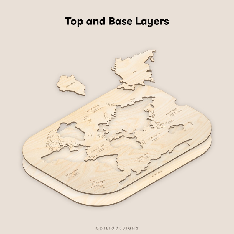 Flisat World Map Trofast Bin Insert SVG Laser Cut File for Kids ...