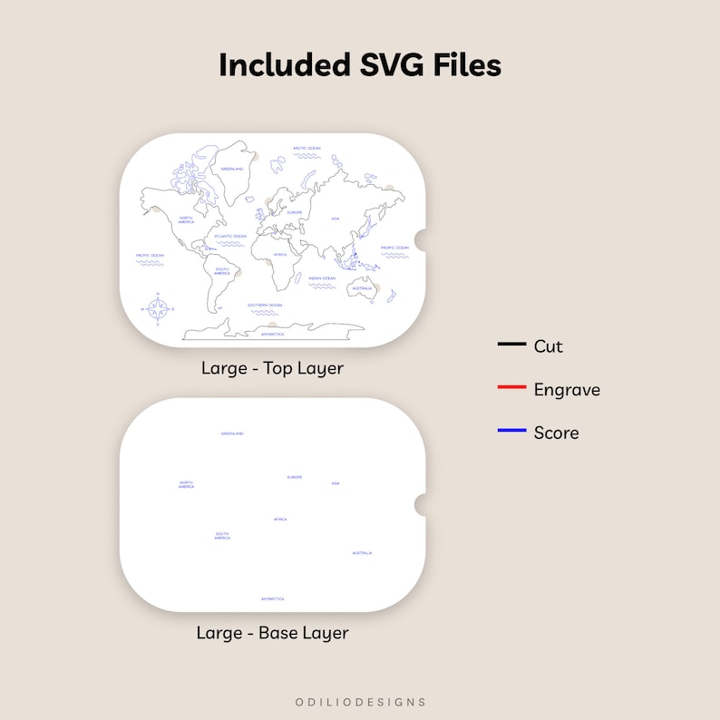 Flisat World Map Trofast Bin Insert SVG Laser Cut File for Kids ...