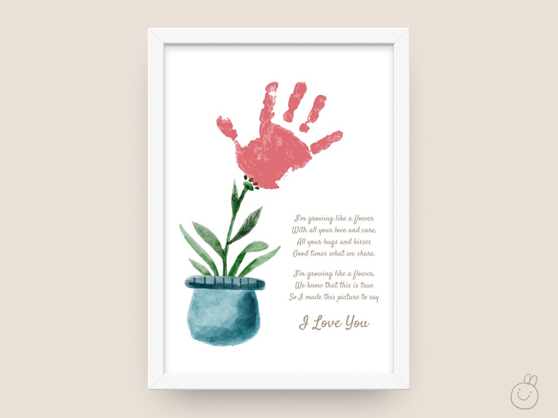 Flower Handprint Art for Mother's Day Gift for Mom - Etsy