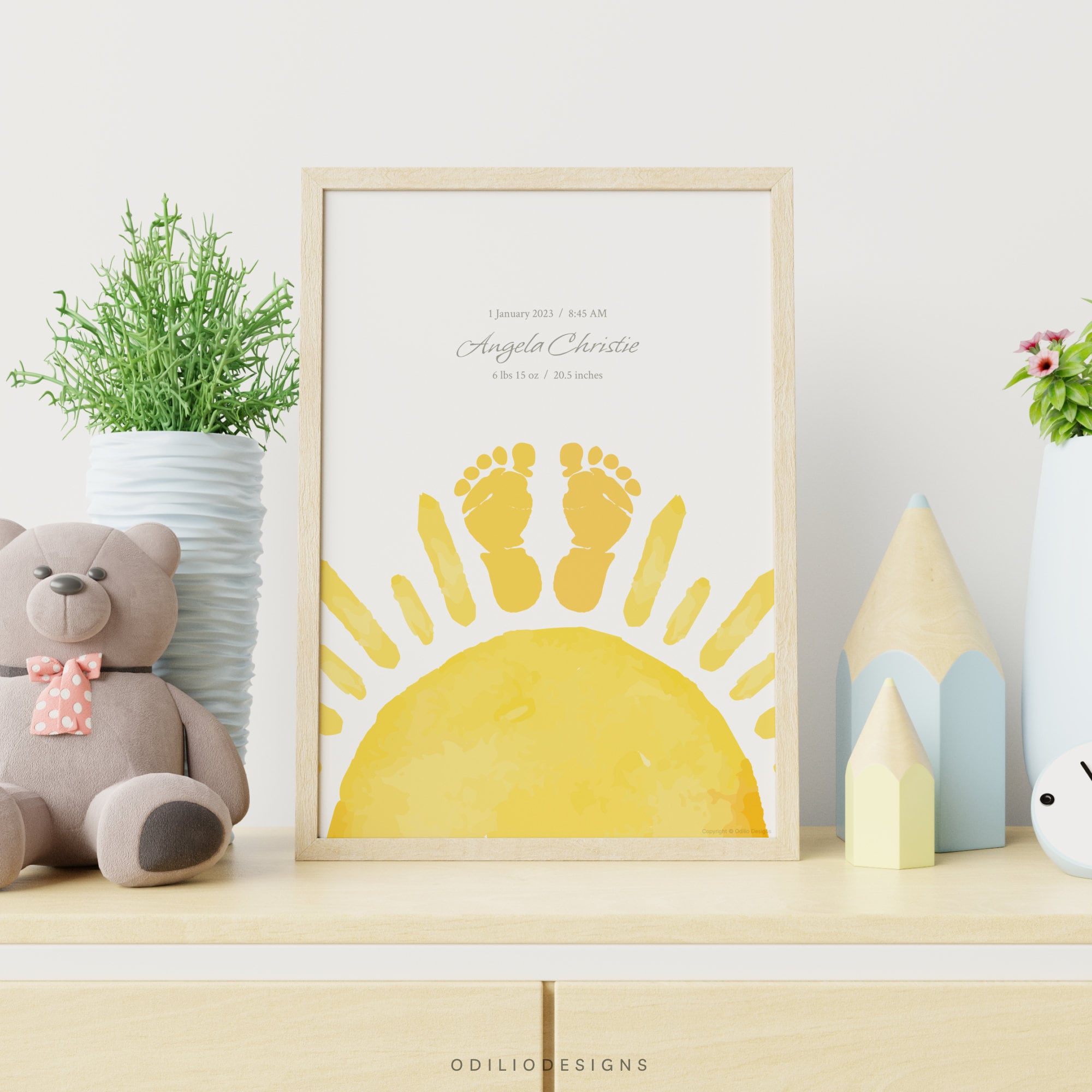 Personalized Baby Footprint Kit for Newborn Foot Feet Print Keepsake ...