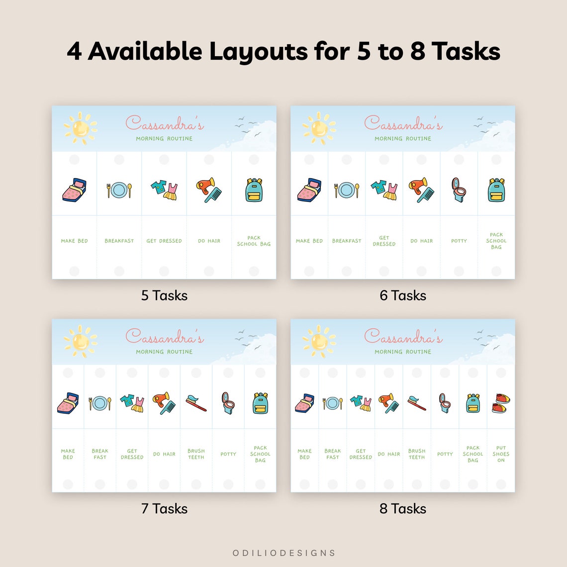 Editable Morning Routine Flip Chart for Kids Before School Routine ...