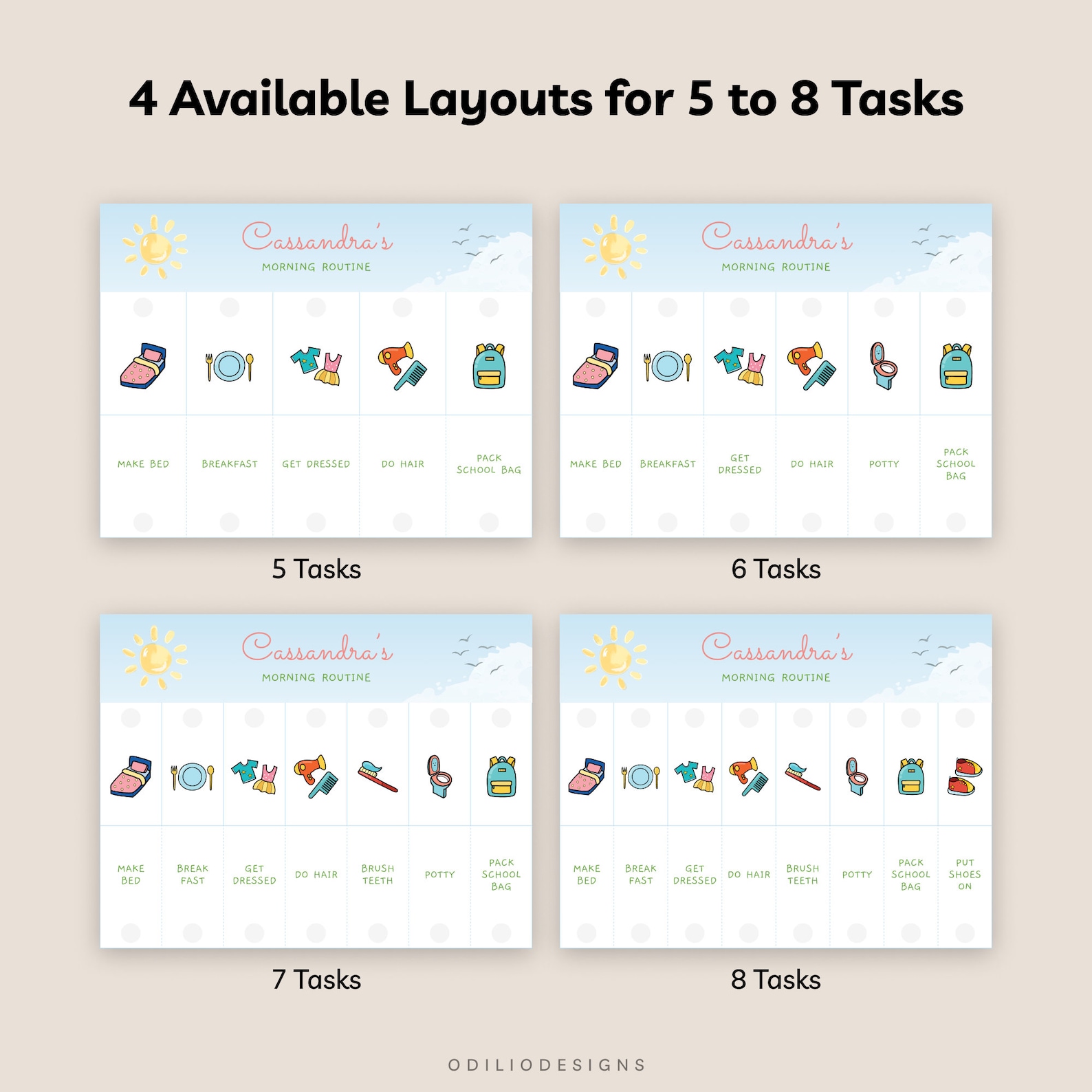 Editable Morning Routine Flip Chart for Kids Before School Routine ...