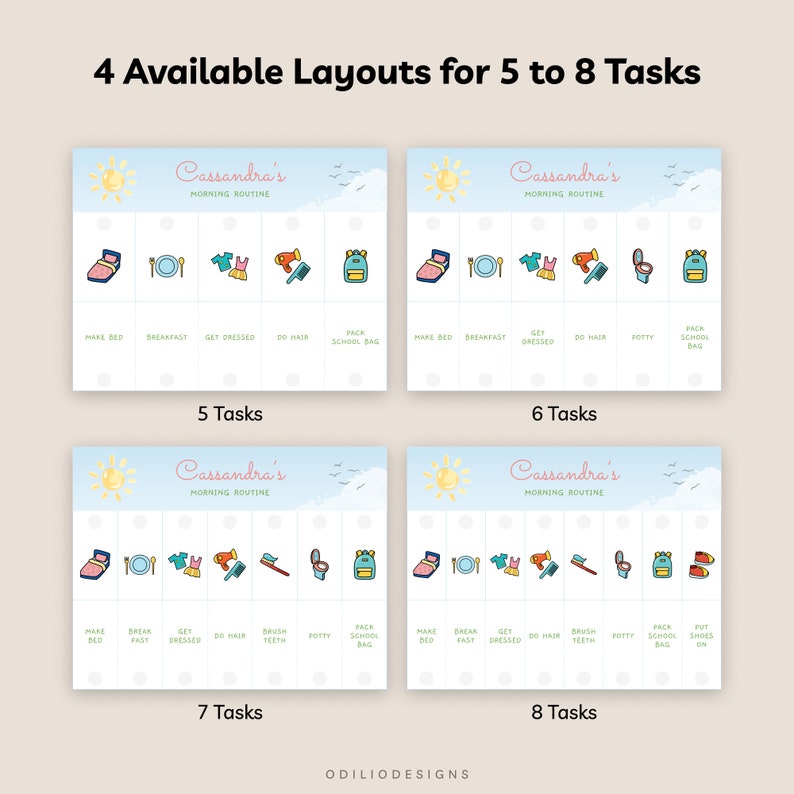 Editable Morning Routine Flip Chart for Kids Before School Routine ...