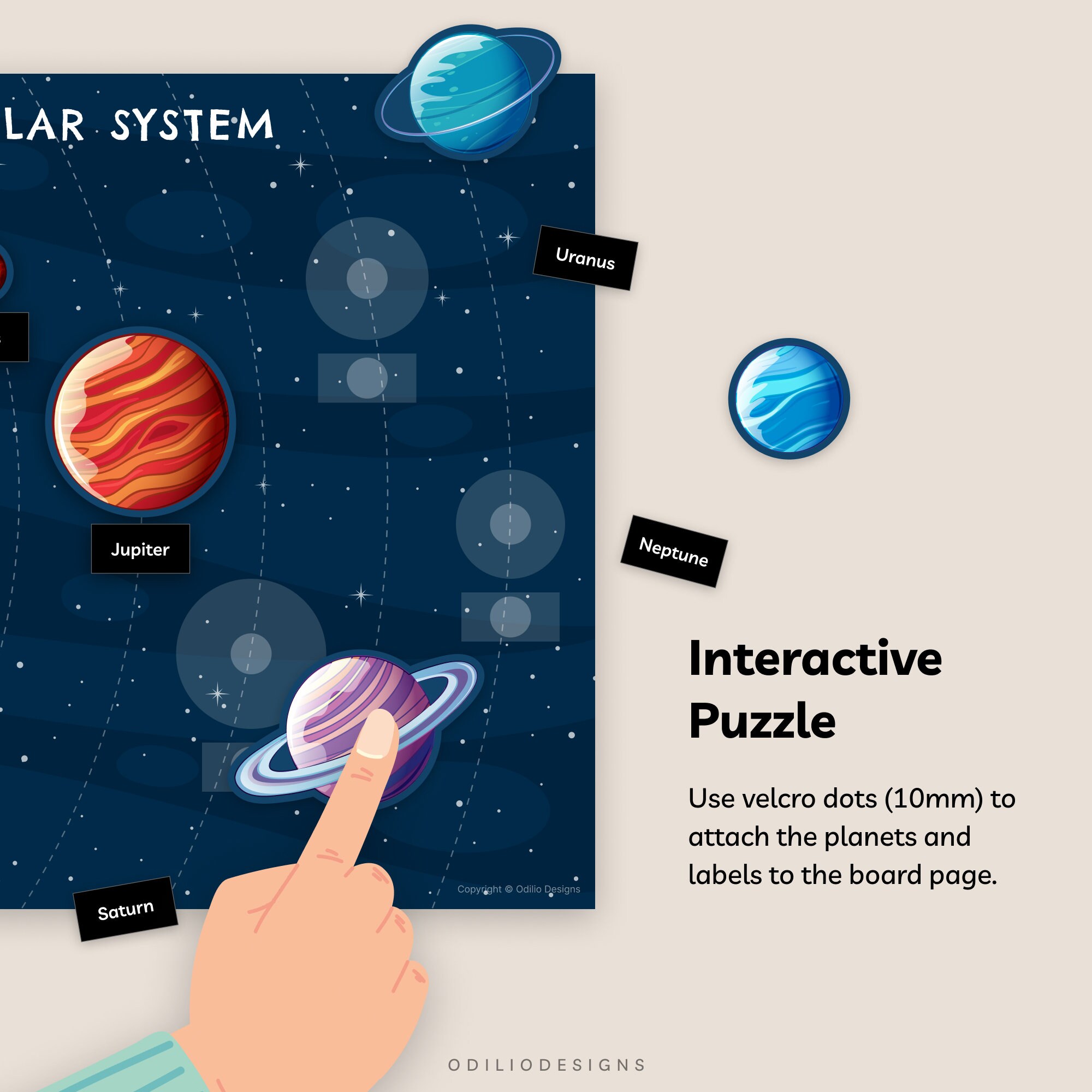 Kids Solar System Printable Planets Matching Activity for Kindergarten ...