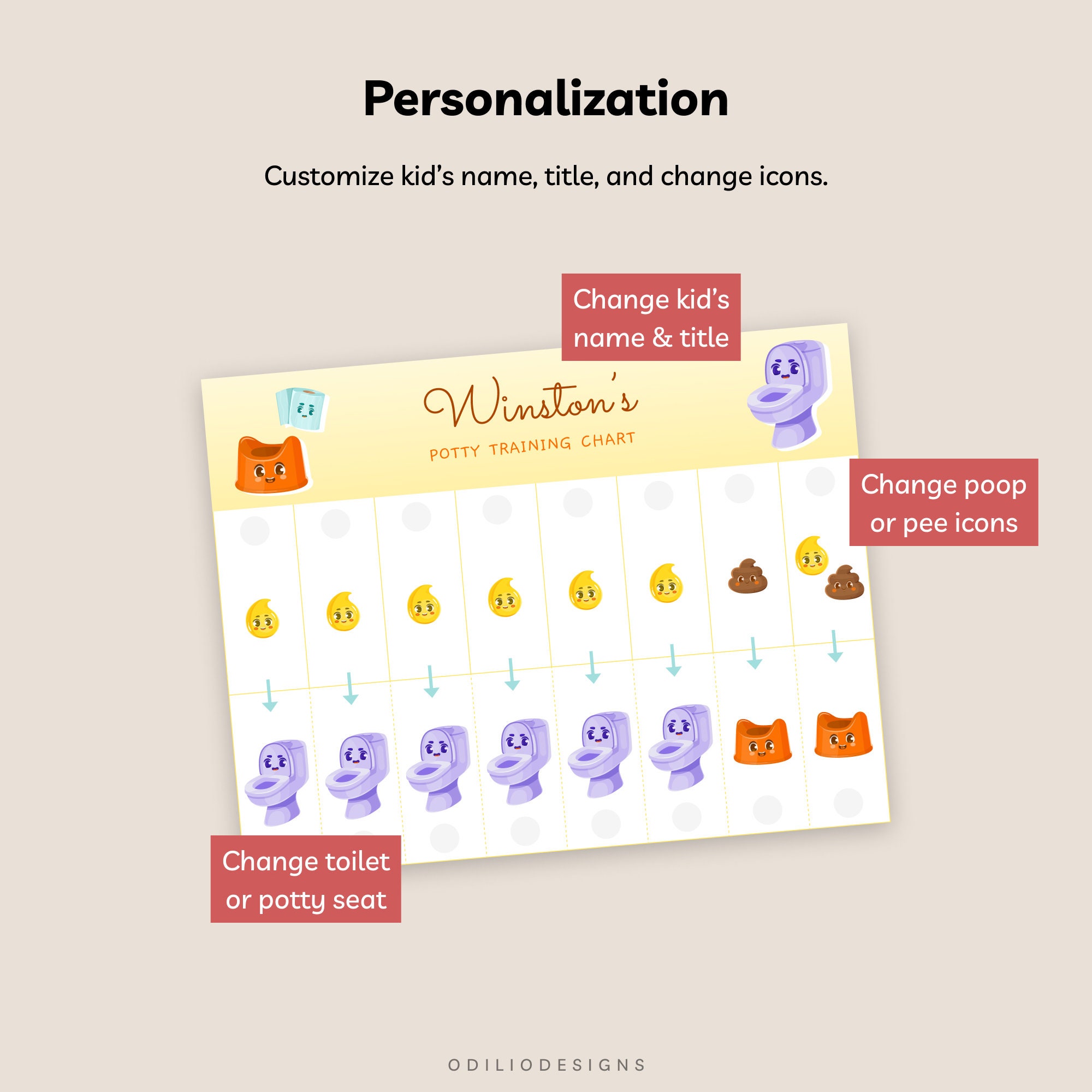 Editable Potty Training Flip Chart Printable Toilet Training Chart for ...