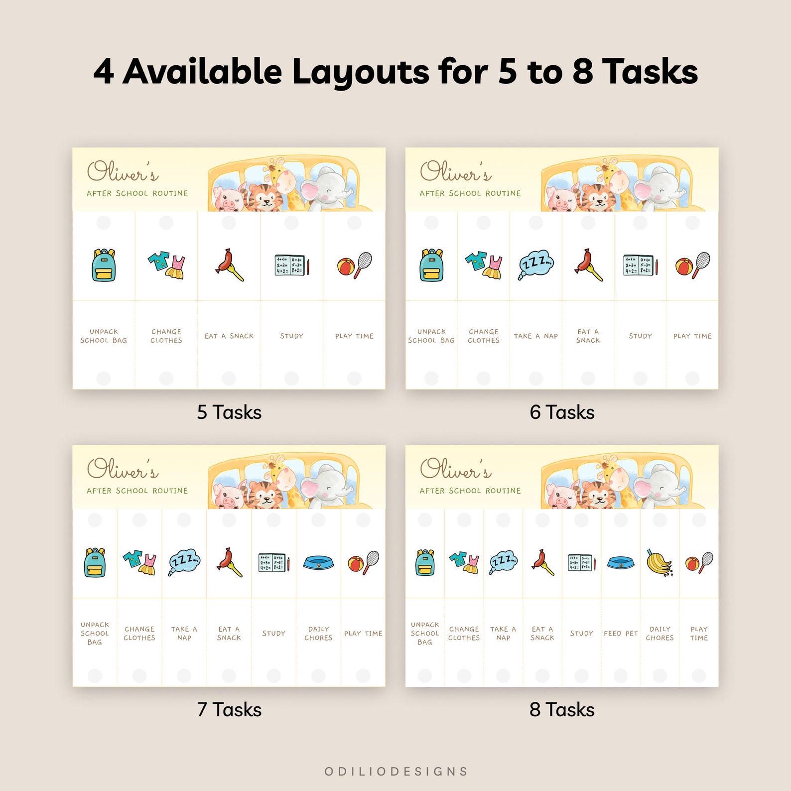 After School Routine Flip Chart for Kindergarten Kids Morning Checklist ...