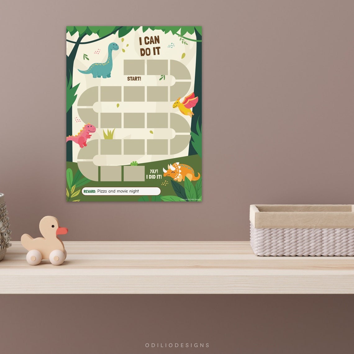 Editable Dinosaur Goal Chart for Kids Reward Sticker Chart for - Etsy