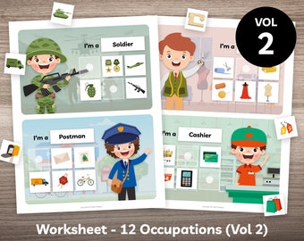 Community Helpers, Occupation Printable, Matching Game, Preschool ...