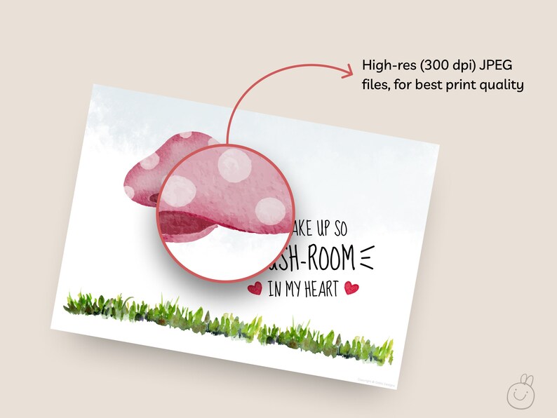 Printable Valentine's Day Footprint Art: so Mushroom in My - Etsy