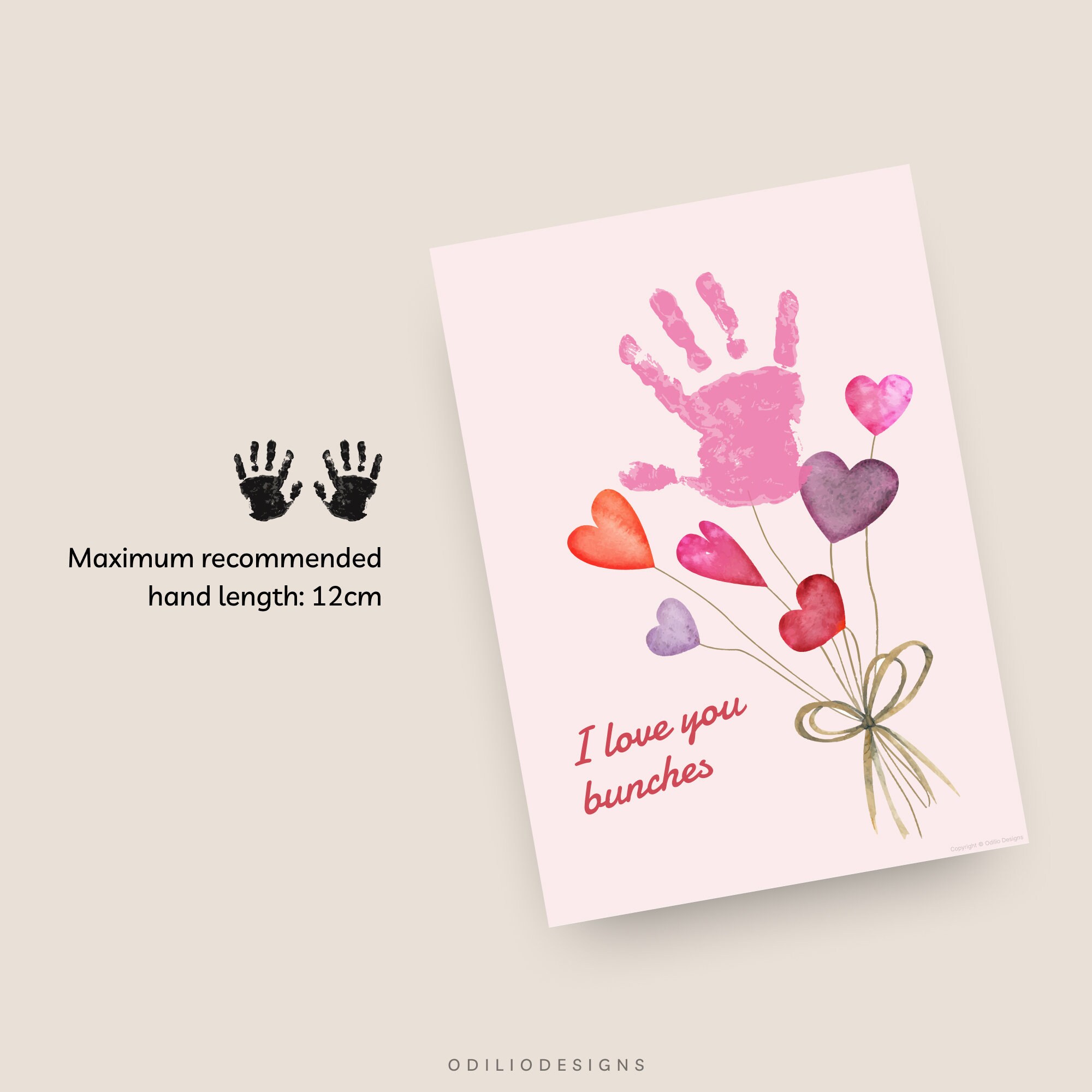 Valentine Handprint Printable for Kids Valentine's Day Card From ...