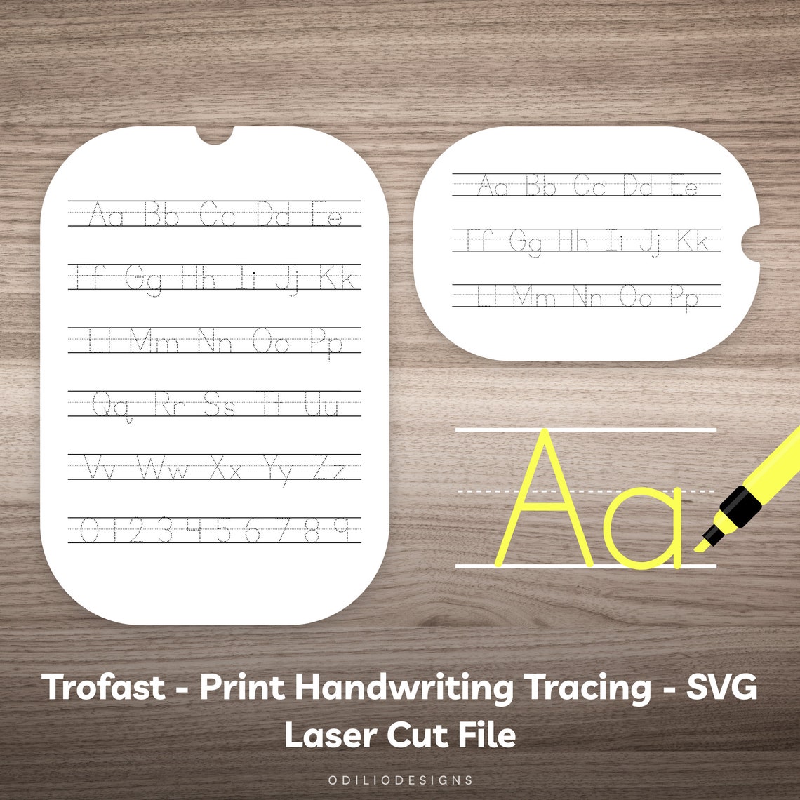 Alphabet and Number Tracing Board Flisat Trofast Lid Insert SVG Laser ...