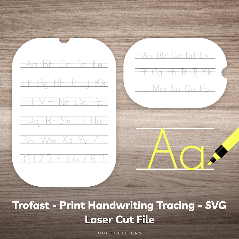 Alphabet and Number Tracing Board Flisat Trofast Lid Insert SVG Laser ...