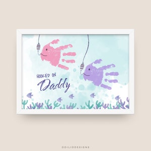 Hooked on Daddy Handprint 2 Kids DIY Father's Day Gift From Baby ...