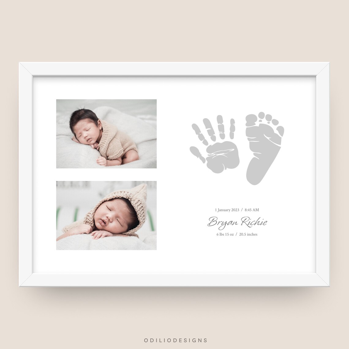 Newborn Handprint Footprint Kit Personalized Baby Boy Girl Keepsake ...