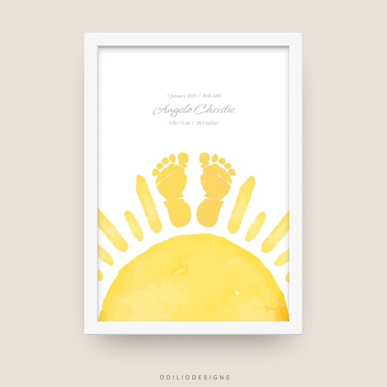 Personalized Baby Footprint Kit for Newborn Foot Feet Print Keepsake ...