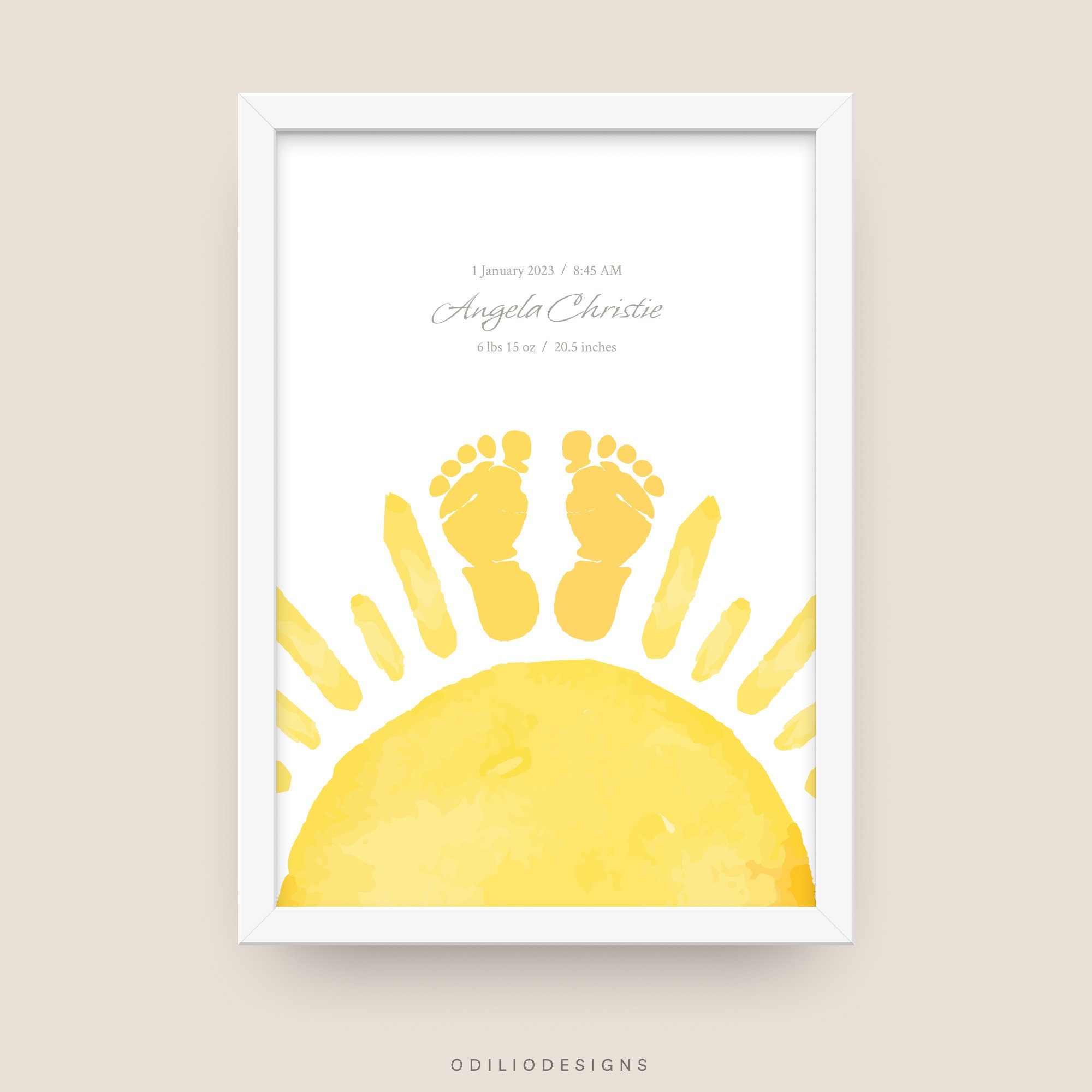 Personalized Baby Footprint Kit for Newborn Foot Feet Print Keepsake ...