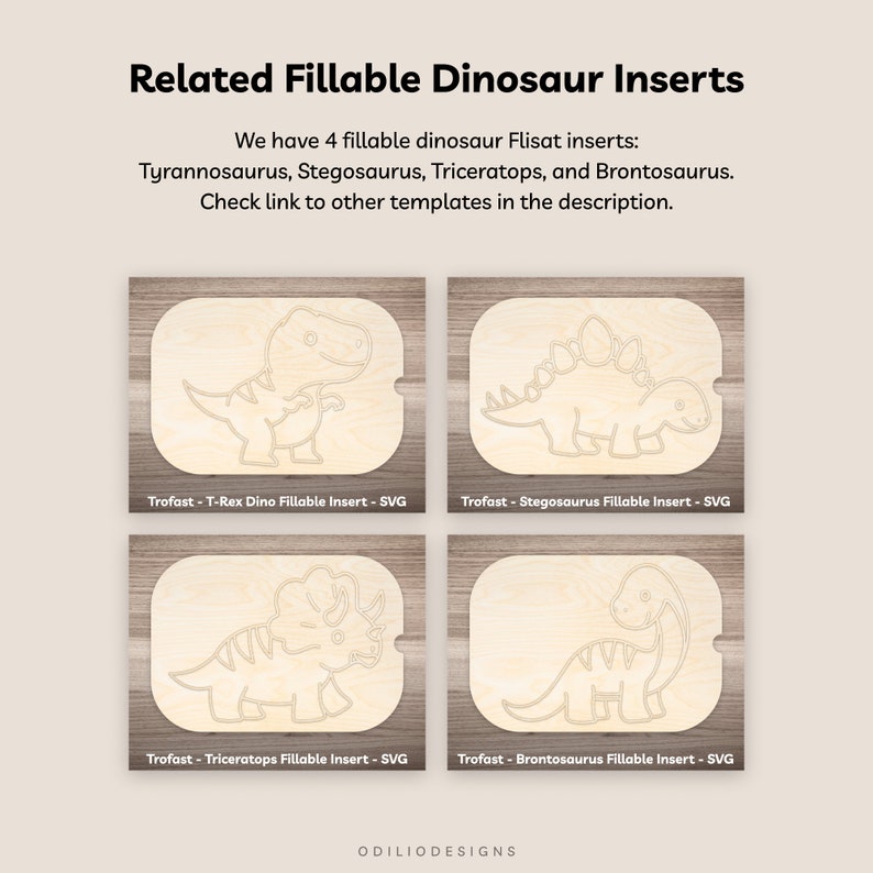 T-rex Dinosaur Puzzle Flisat Insert Trofast Bin Lid - SVG DXF Template ...