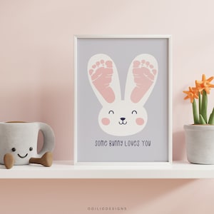 Easter Handprint Footprint Art Craft — Some Bunny Loves You Sign for ...