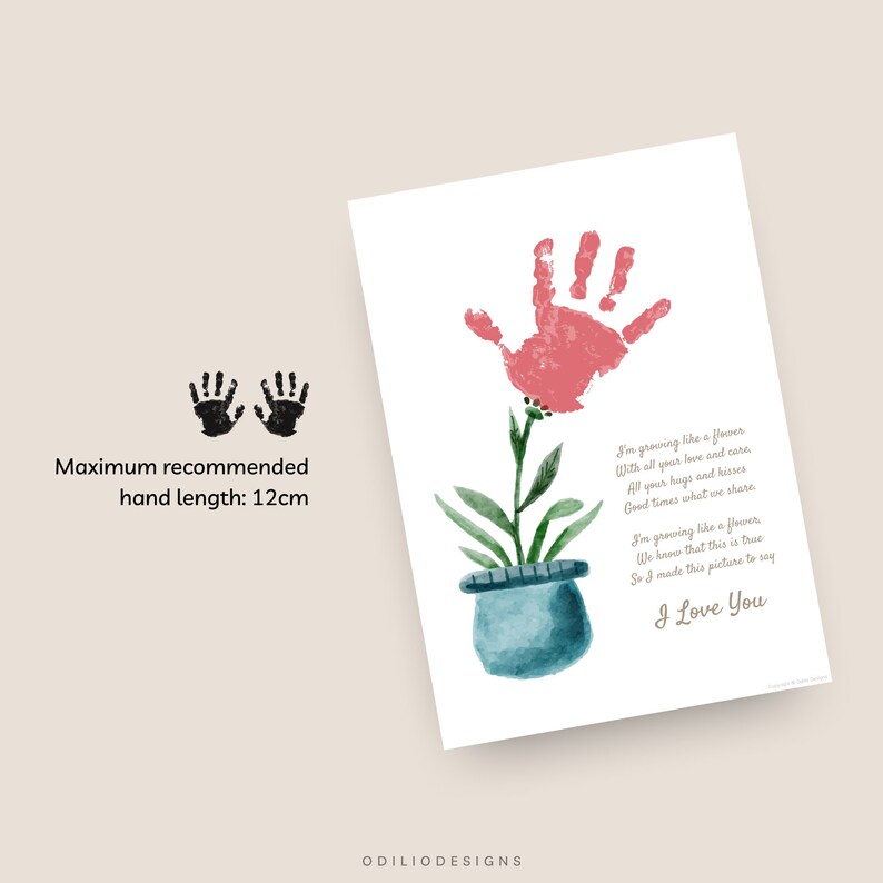 Flower Handprint Art for Mother's Day Gift for Mom Birthday Gift From ...