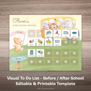 After School Routine Chart for Kids Before School Morning Checklist ...