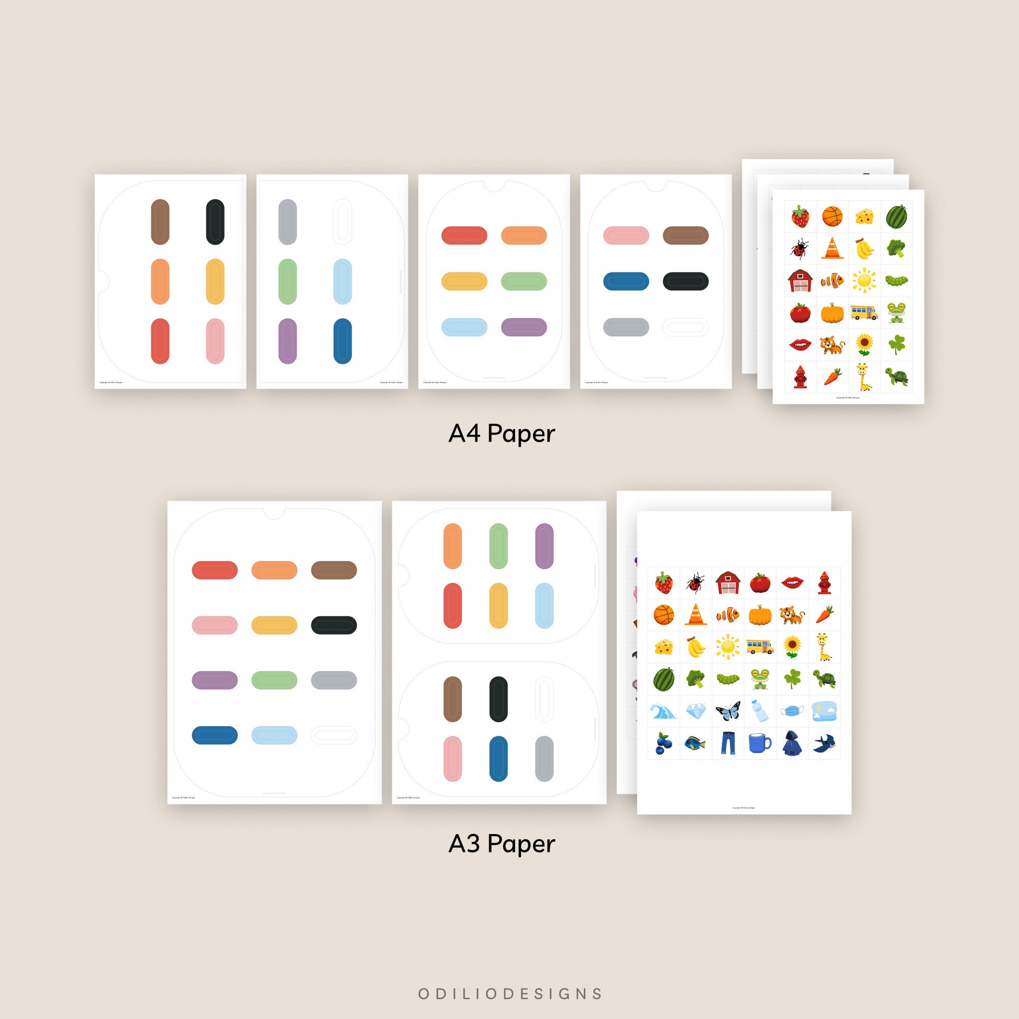 Color Sorting Activity Flisat Trofast Lid Insert Printable Template for ...