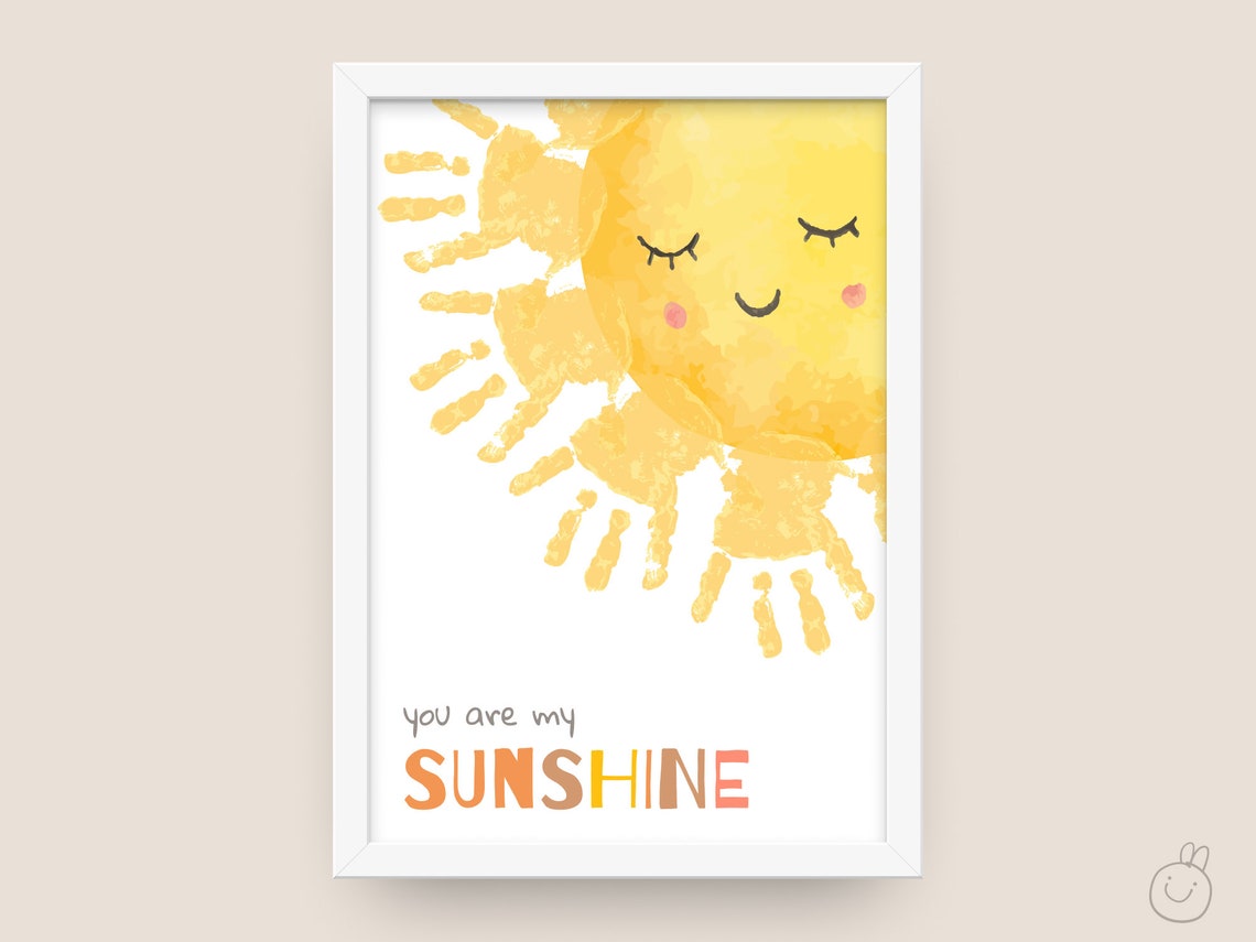 You Are My Sunshine Handprint Art Craft for Kids DIY Hand - Etsy