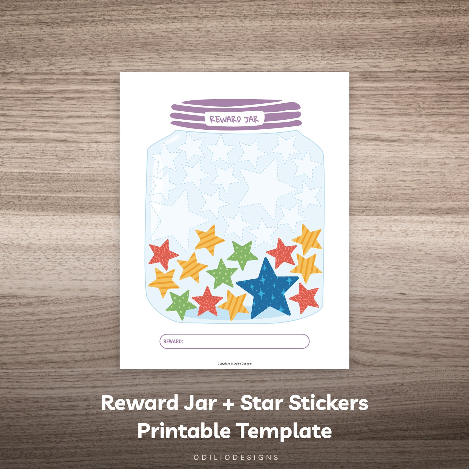 Star Reward Jar Printable Behavior Chart for Students Classroom Reward ...